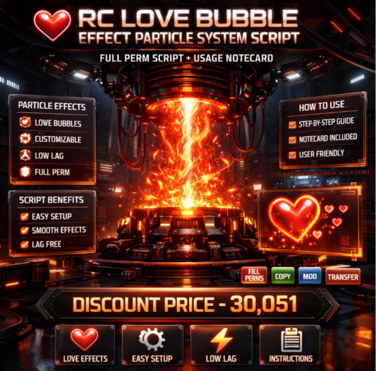 Second Life Marketplace - RC Love Bubble Effect Particle System Full Perm Script ( With Notecard ...