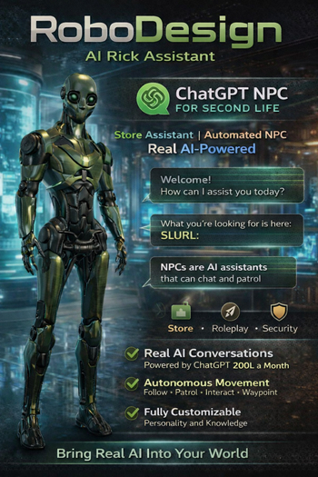 Second Life Marketplace - RoboDesign - Rick - AI Robot Assistant