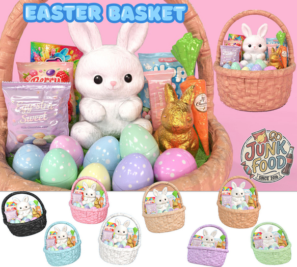 Second Life Marketplace - Junk Food - Easter Bunny Basket PINK