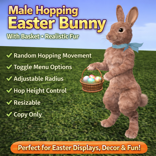 Second Life Marketplace - Male Hopping Easter Bunny With Basket