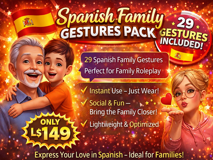 Second Life Marketplace - Spanish Family Gestures Pack – 29 Cute RP ...