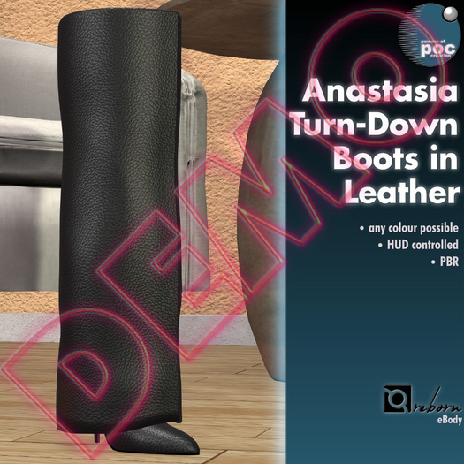 Second Life Marketplace - *poc* Anastasia Turn-Down Boots in Leather ...