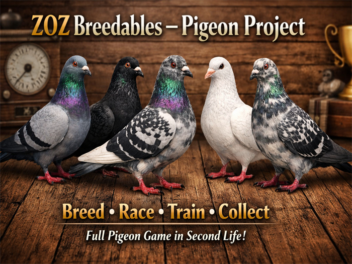 Second Life Marketplace - ZOZ Breedables Pigeon Racing Game – Genetic ...