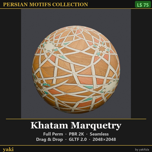 Second Life Marketplace - [yaki] Khatam Marquetry - Full Perm PBR ...
