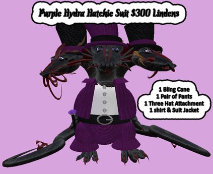 Second Life Marketplace - Reign's Purple Hydra hatchie Suit Boxed