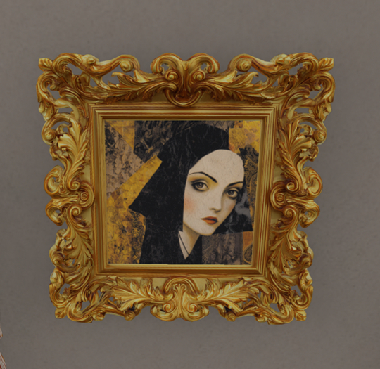 Second Life Marketplace - Gold Carved Mesh Frame with Art