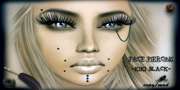 Second Life Marketplace - [MAR] CStudio Facial Piercing Kiki Black