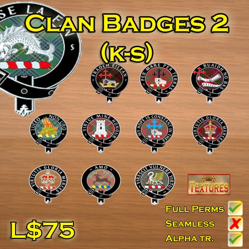 Second Life Marketplace - USC Textures - Clan Badges 2