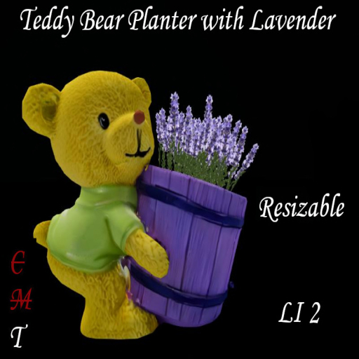 Second Life Marketplace - R & R Teddy Bear Planter with Lavender Resize
