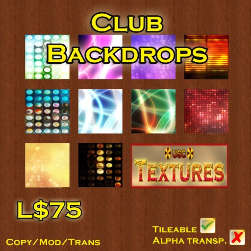 Second Life Marketplace - USC Textures - Club Backdrops