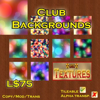 Second Life Marketplace - USC Textures - Club Backgrounds