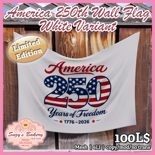 Second Life Marketplace - [LIMITED EDITION] ~*SB's*~ America 250th ...
