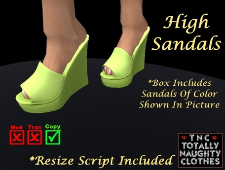 Second Life Marketplace - TNC Sandals Lime