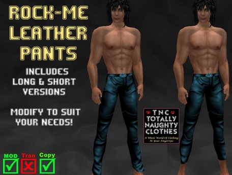 Second Life Marketplace - TNC Rock Me Leather Pants - Blue