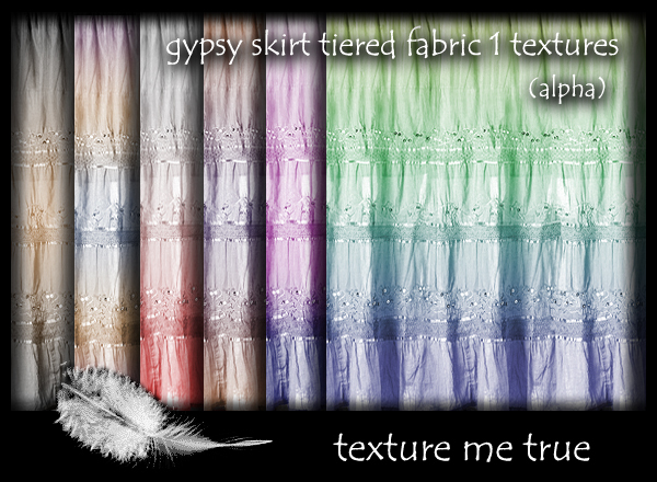 Second Life Marketplace - gypsy skirt, tiered fabric 1 textures