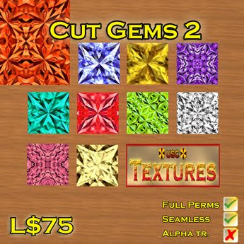 Second Life Marketplace - USC Textures - Cut Gems 2