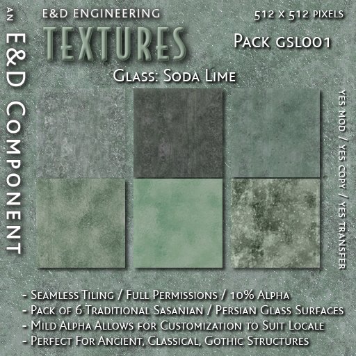 Second Life Marketplace - [GSL001] 6 Soda Glass Soda Lime Glass Persian ...