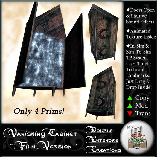 Second Life Marketplace - {DEC} Boxed- Vanishing Cabinet Deluxe Film ...