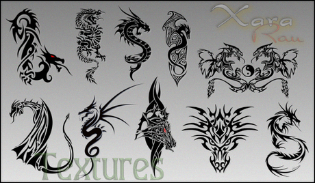 Second Life Marketplace - XR Textures - Tattoo - Dragons 01
