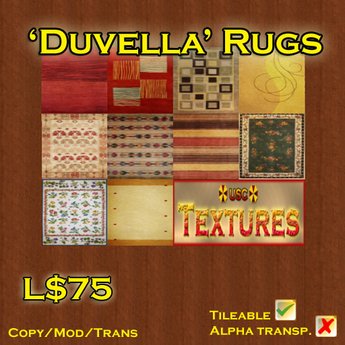 Second Life Marketplace - USC Textures - Duvella Rugs