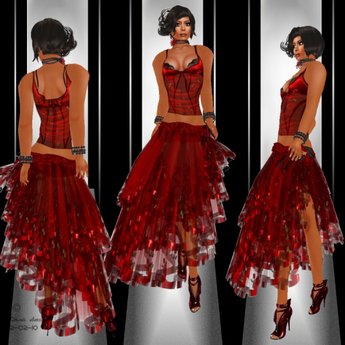 Second Life Marketplace - aDIVA Couture Jenny Skirt Outfit Red