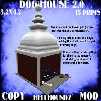 Second Life Marketplace - Dog House - Dark Red 2.0 - COPY/MOD