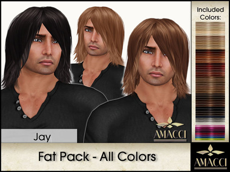 Second Life Marketplace - Amacci Hair ~ Jay - Fat Pack All Colors