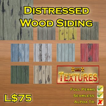 Second Life Marketplace - USC Textures - Distressed Wood Siding