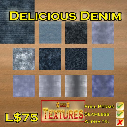 Second Life Marketplace - USC Textures - Delicious Denim