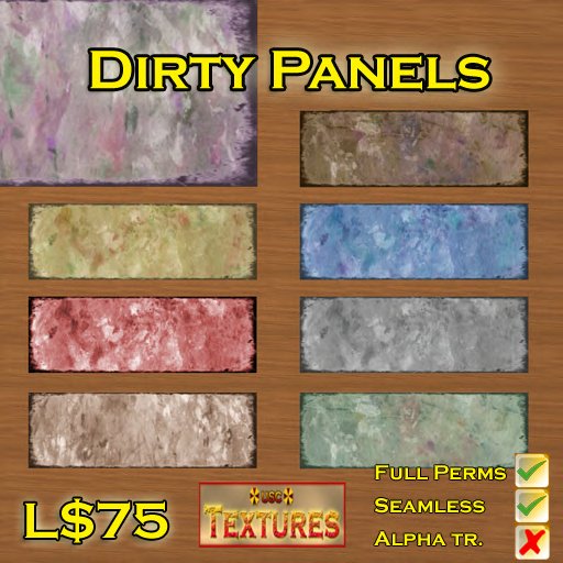 Second Life Marketplace - USC Textures - Dirty Panels