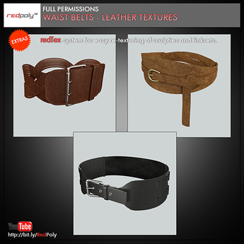 Second Life Marketplace - FULL PERMISSIONS Waist Belts - Leather ...