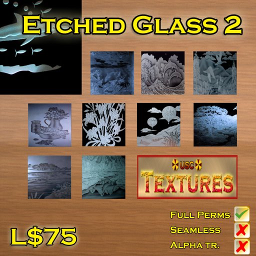 Second Life Marketplace Usc Textures Etched Glass 2
