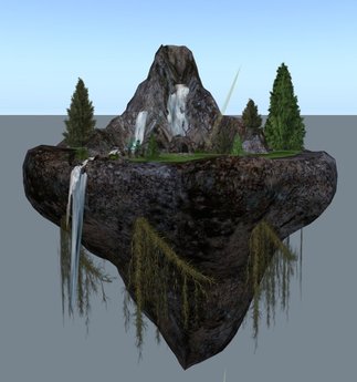 Second Life Marketplace - Mountain Waterfall Cave Skybox 128M