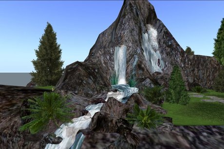 Second Life Marketplace - Mountain Waterfall Cave Skybox 128M