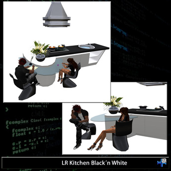 Second Life Marketplace - LR kitchen Black N White with animations ...