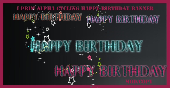 Second Life Marketplace - happy birthday banner 4