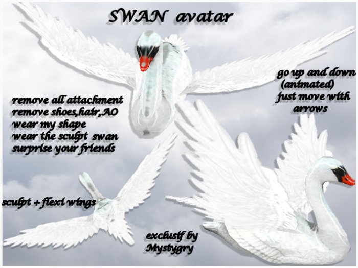 Second Life Marketplace - SWAN avatar just wear shape + sculpt (go up ...