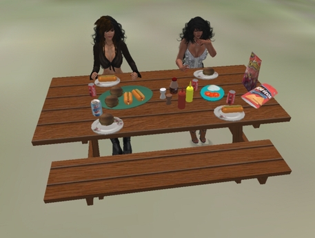 Second Life Marketplace - Picnic Table Redwood