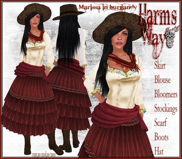 Second Life Marketplace - Harm's Way Marissa in burgandy