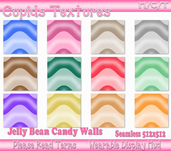 Second Life Marketplace - CARTOON JELLY BEAN Candy WALLS Textures