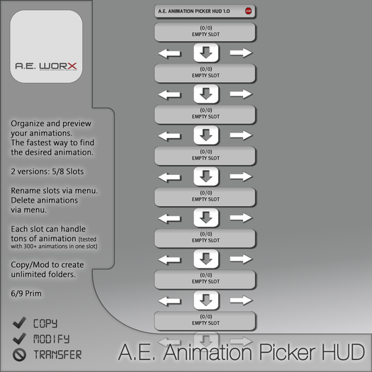 Second Life Marketplace - A.E. Animation Picker HUD