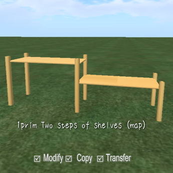 Second Life Marketplace - 1prim Two steps of shelves (map)