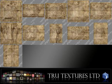 Second Life Marketplace - 11 Ancient Maps Parchment Paper Document Textures
