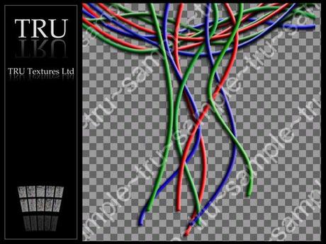 Second Life Marketplace - 10 Electronic Wire on Transparent Alpha Textures