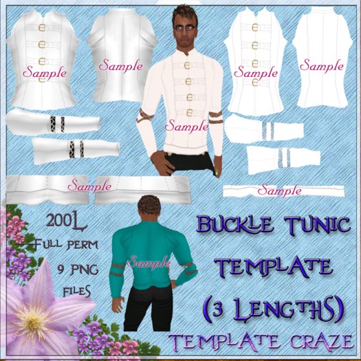 Second Life Marketplace - *~Template Craze ~* Buckle Tunic Template (3 ...