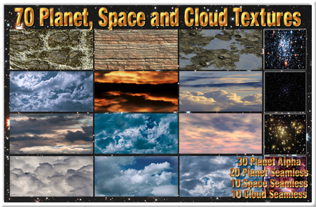 Second Life Marketplace - 70 PLANET, SPACE AND CLOUD TEXTURES. HIGH RES ...