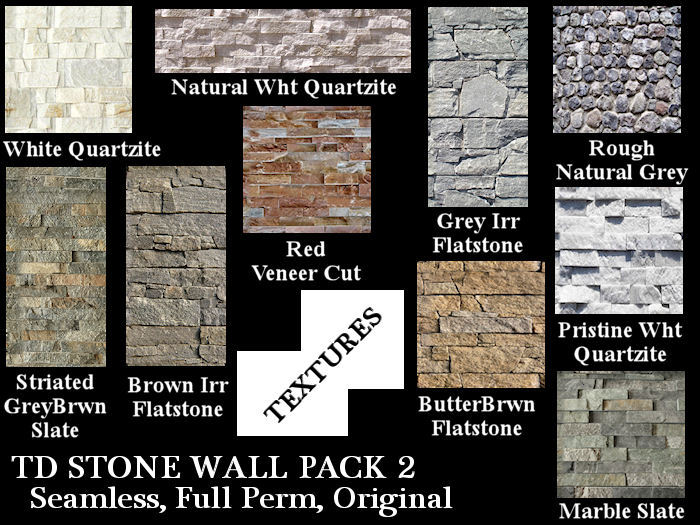 Second Life Marketplace - TD TEXTURES Stone Wall Pack 2
