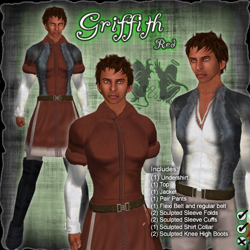 Second Life Marketplace - Griffith Fantasy Prince Outfit Red