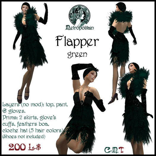 Second Life Marketplace - Flapper green - Box