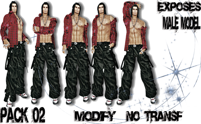 Second Life Marketplace - EXPOSES - MALE PACK MODEL 02 - NO TRANSF